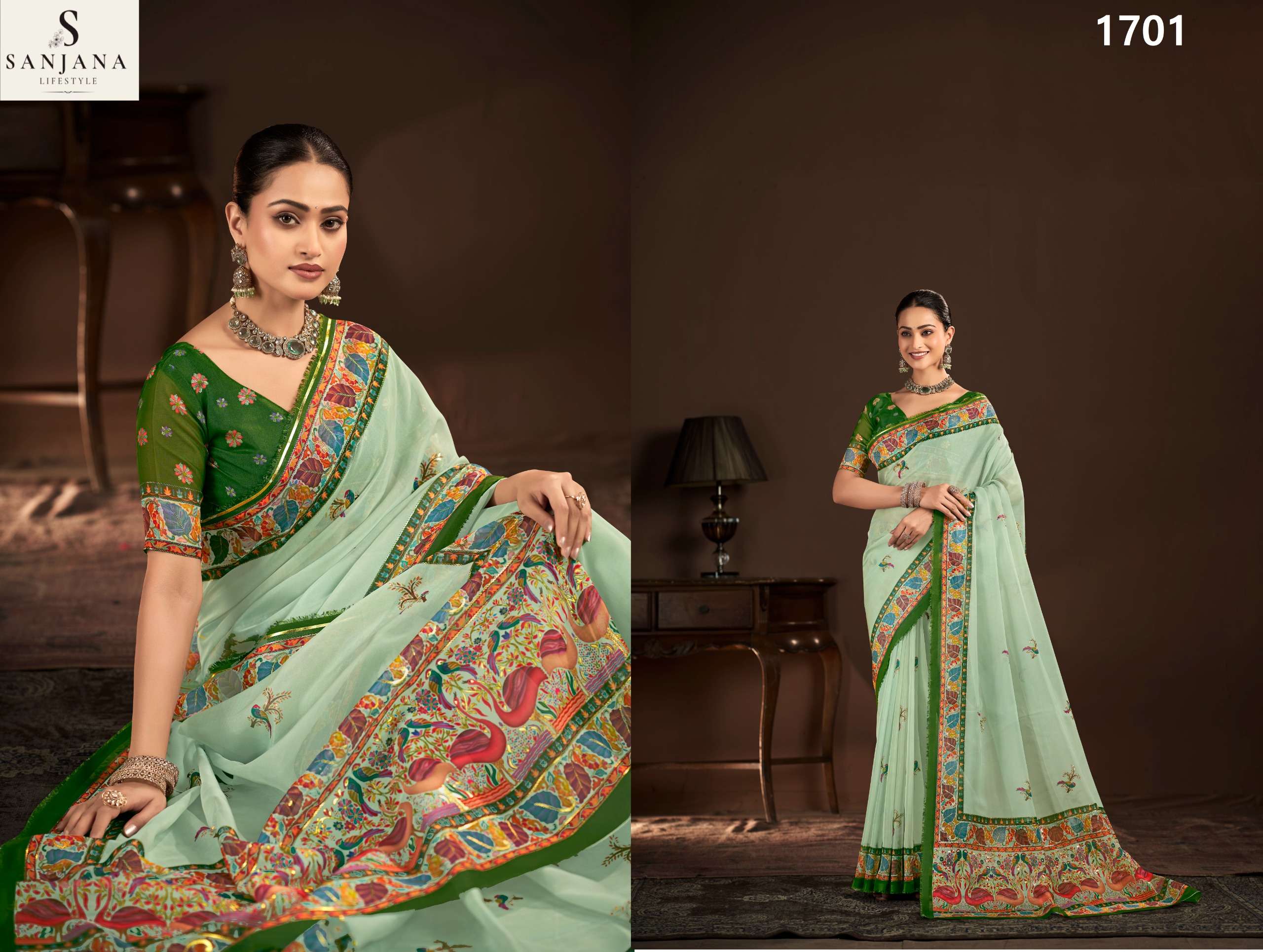 SHRI BALAJI PRESENTS BLING PREMIUM QUALITY CREPE SILK FOIL PRINTED ...