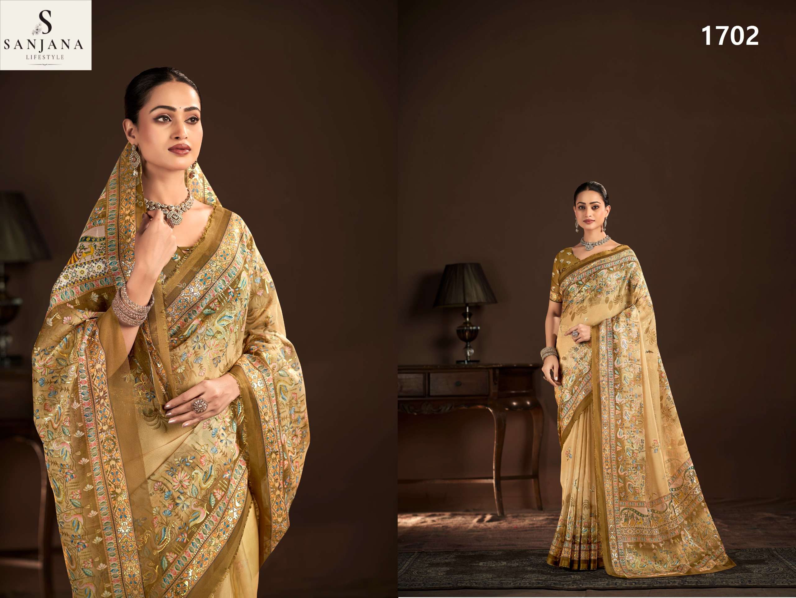 SHRI BALAJI PRESENTS BLING PREMIUM QUALITY CREPE SILK FOIL PRINTED ...