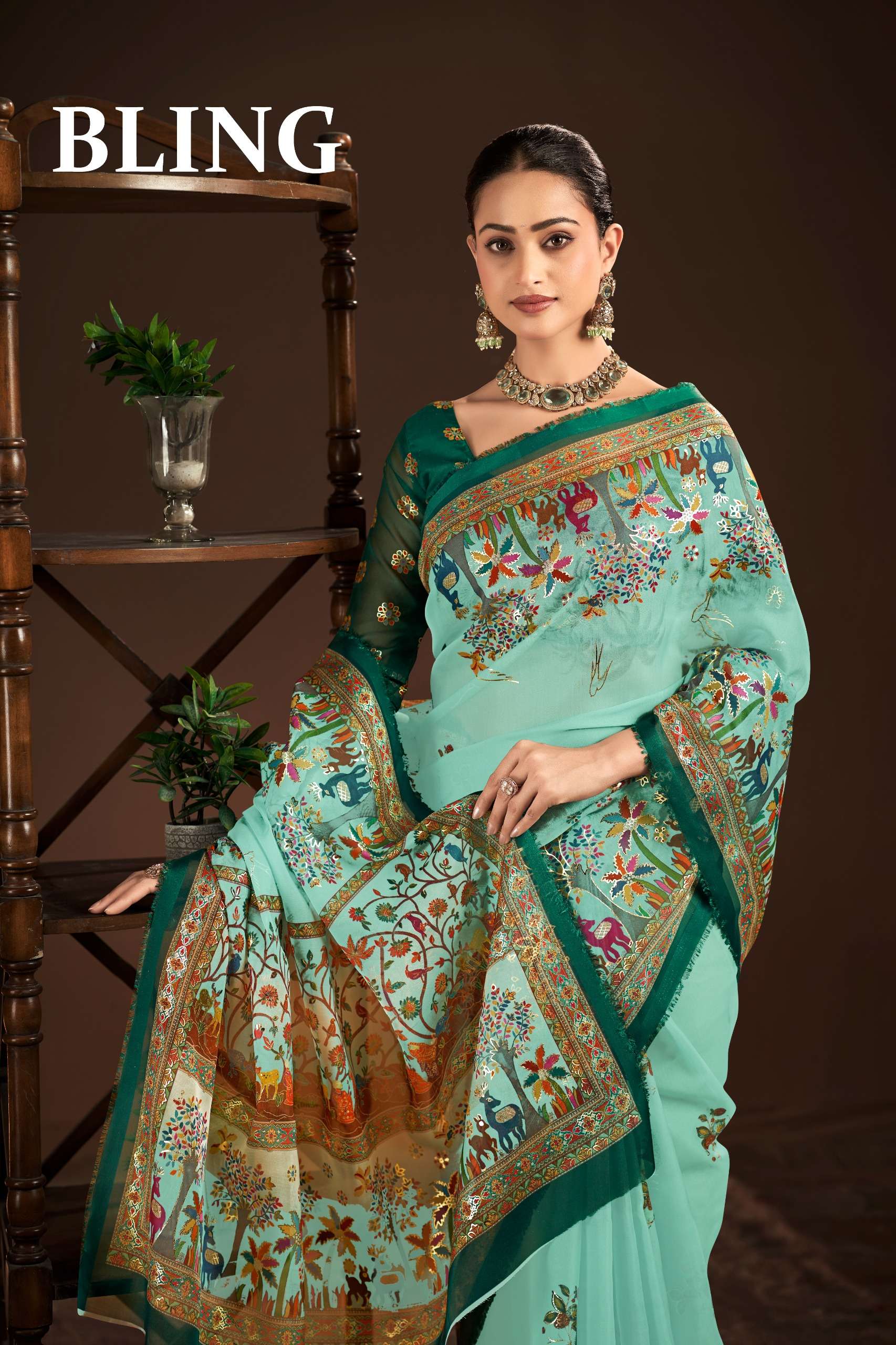 SHRI BALAJI PRESENTS BLING PREMIUM QUALITY CREPE SILK FOIL PRINTED ...